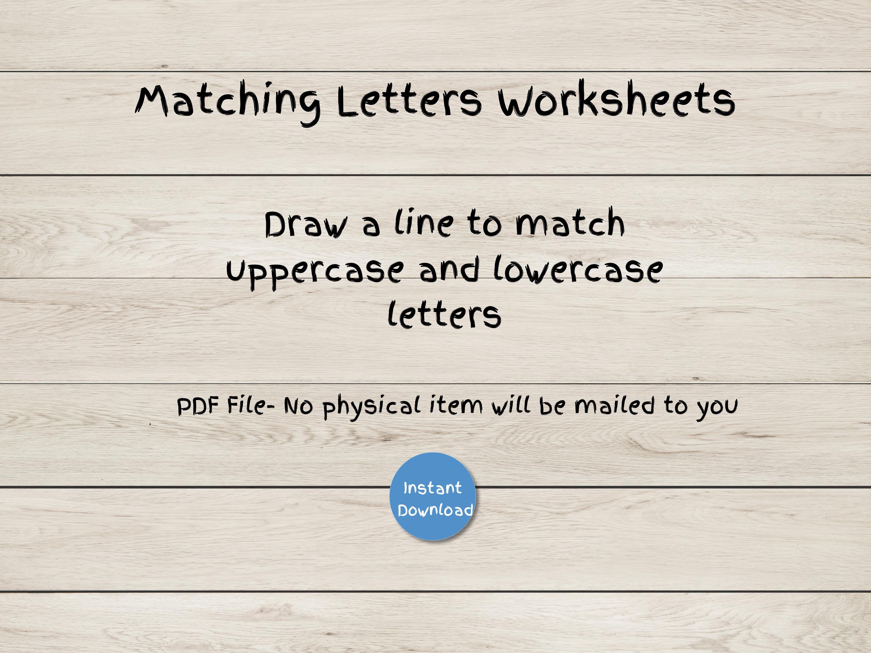 Letter Recognition Worksheets - Match Uppercase and Lowercase Letters ...