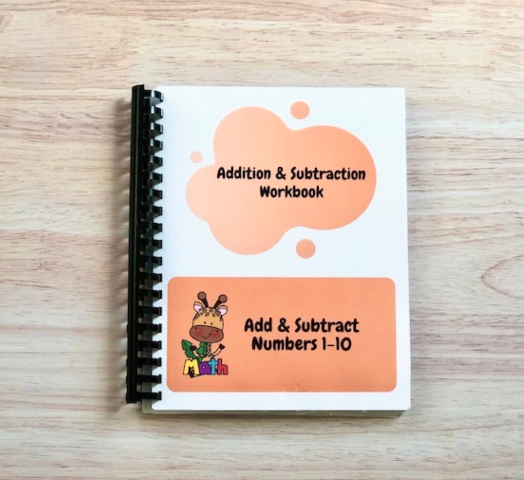 Dry Erase Addition & Subtraction Workbook Numbers 1 to 10 - Etsy