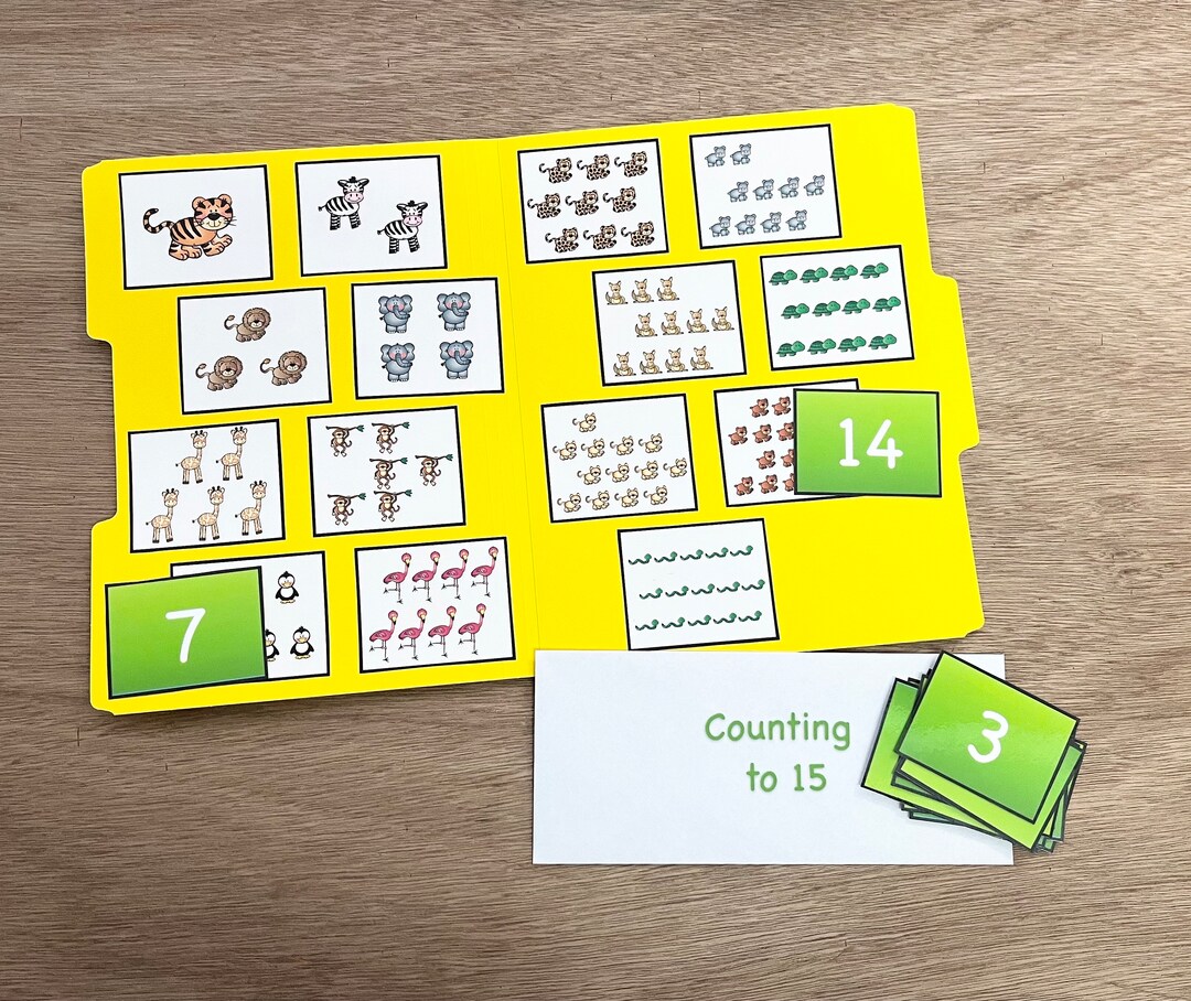 Counting File Folder Game -1 to 15 - Zoo Animals - Etsy