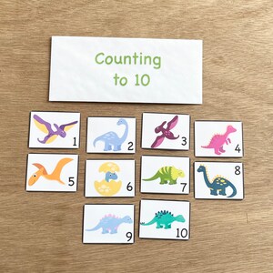 Counting File Folder Game - Count to 10 - Dinosaurs - Etsy