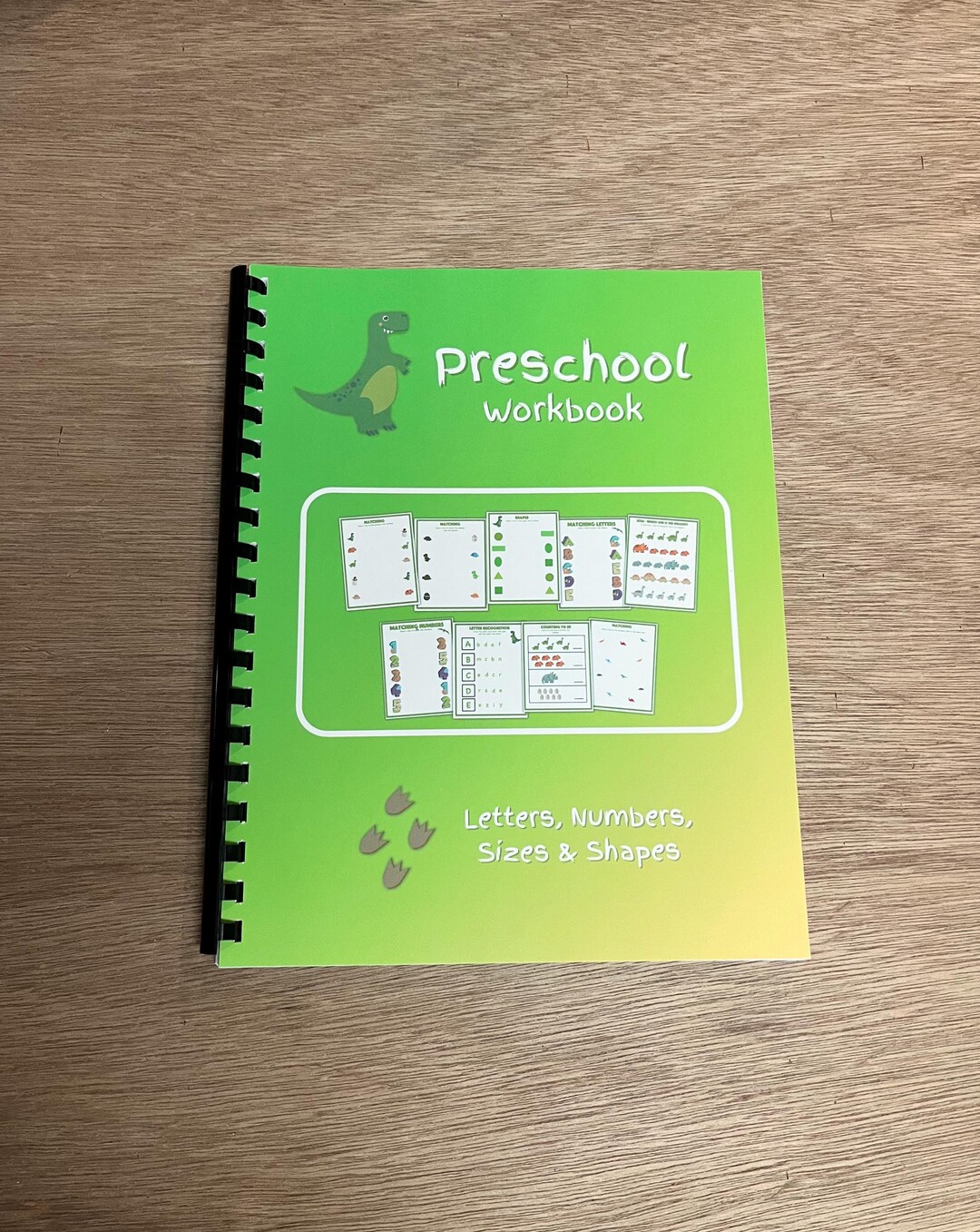 Preschool Workbook - Letters Numbers Shapes Workbook - Dinosaur Theme ...