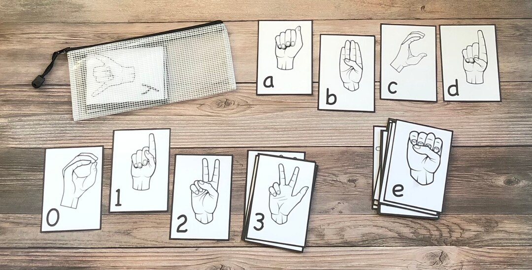 Sign Language Flash Cards Laminated ASL Flash Cards Letters and Numbers ...
