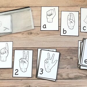 Sign Language Flash Cards Laminated ASL Flash Cards Letters and Numbers ...
