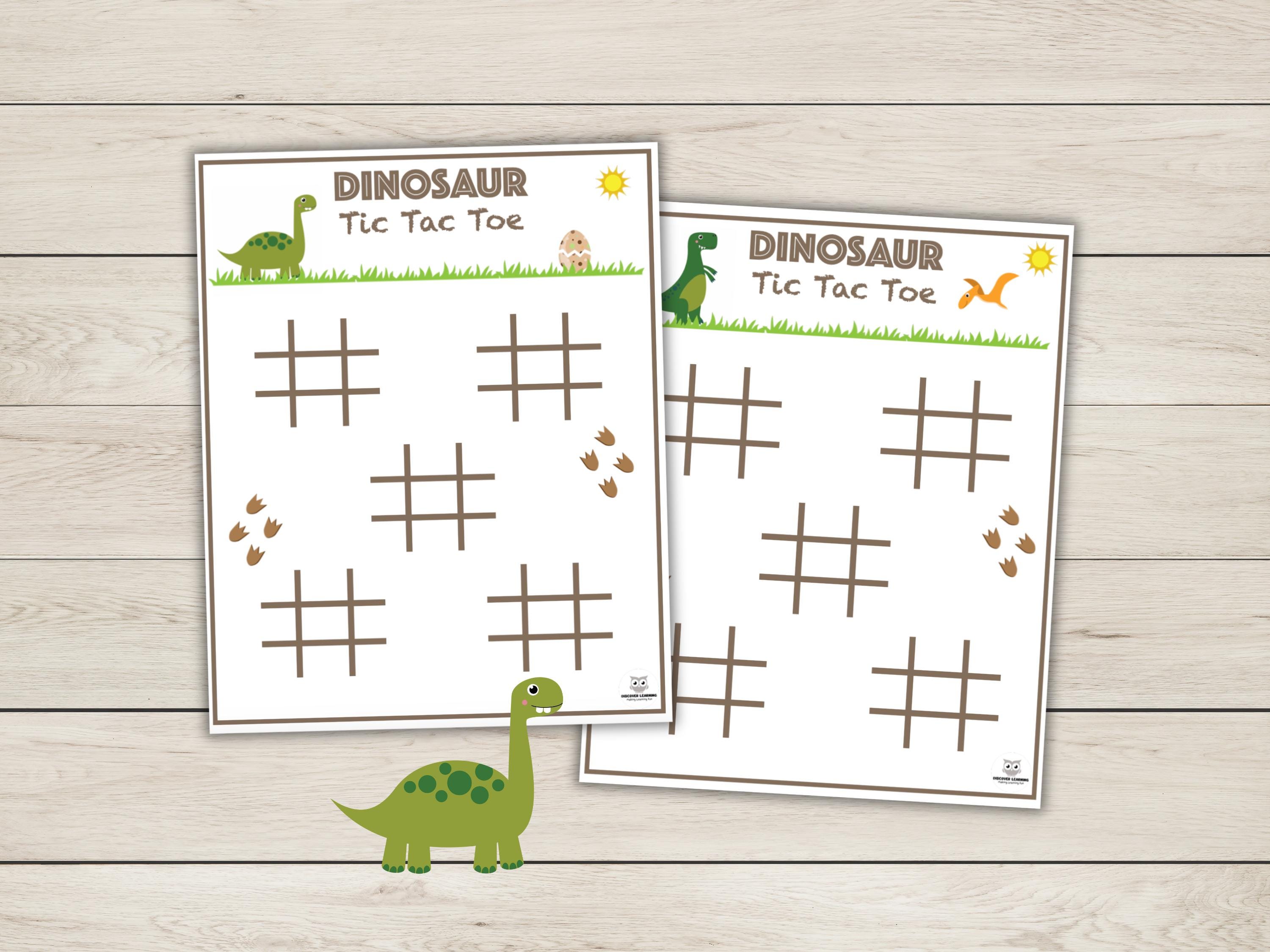 Printable Tic Tac Toe Games - Dinosaurs - Etsy