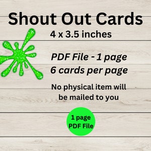 Teacher Shout Out Cards Green Slime Parent Shout Out Cards Printable ...