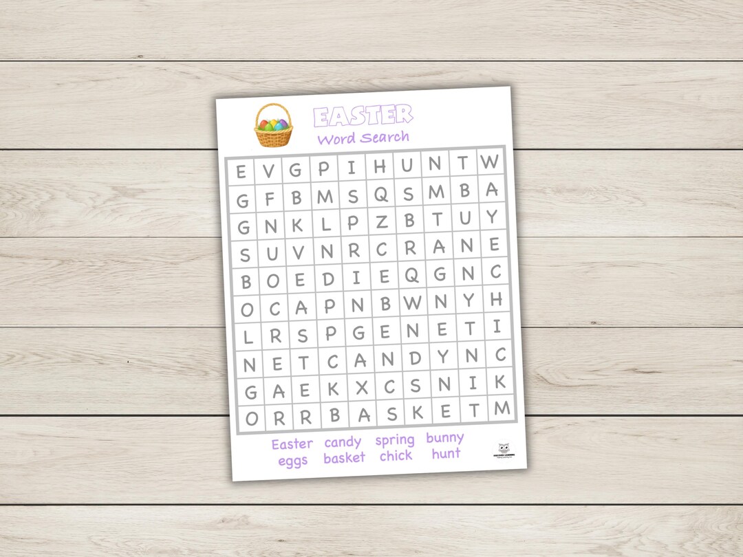 Easter Word Search Game - Etsy