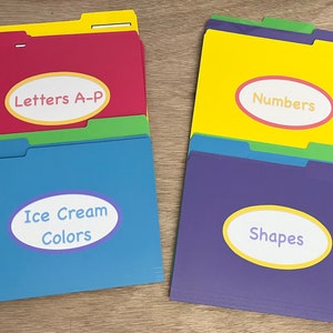 Set of 10 File Folder Games, Colors, Letters, Shapes Preschool ...