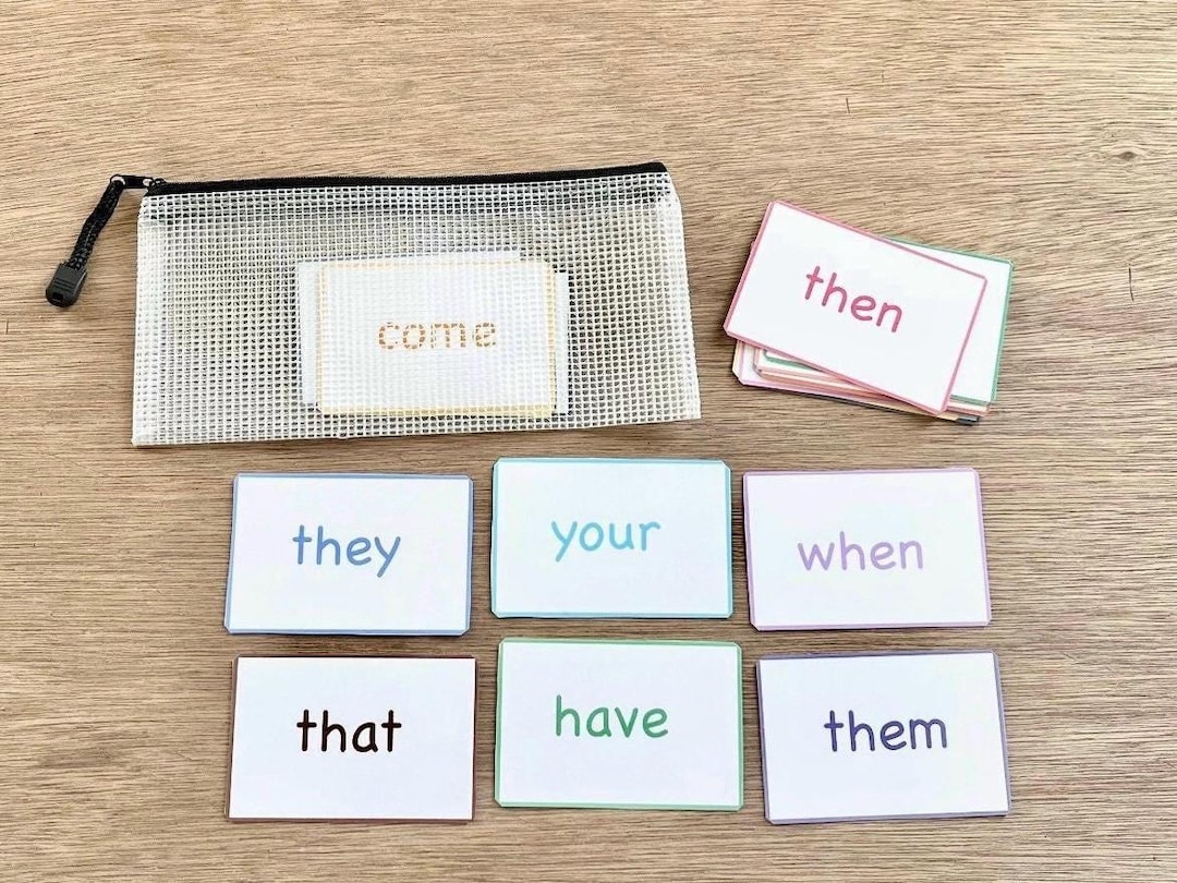 Four Letter Sight Words Flash Cards Laminated - Comes With Zip Pouch - Etsy