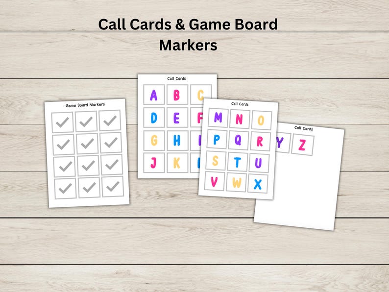 Alphabet Bingo - 30 Different Game Boards - Call Cards and Game Board ...