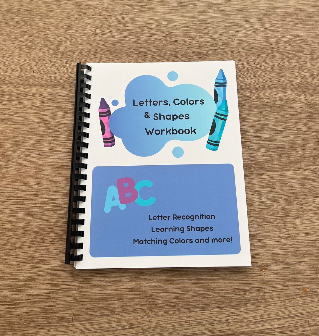Letters, Colors and Shapes Workbook Dry Erase or Regular Paper ...