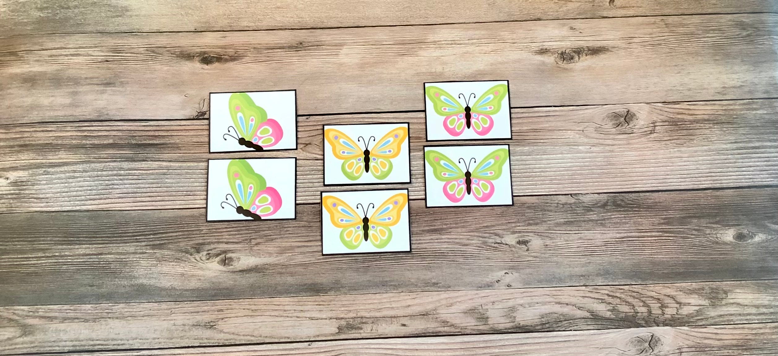 Butterflies Memory Match Game -laminated -comes With Zip Pouch - Etsy