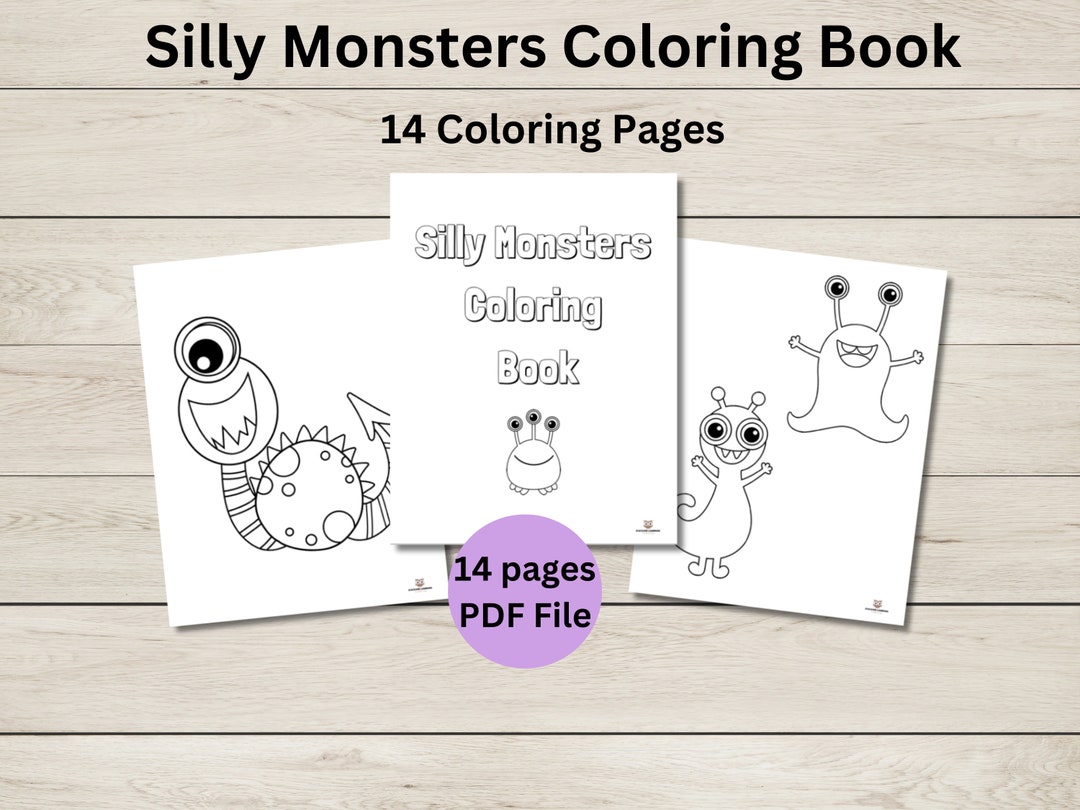 Silly Monsters Coloring Book Printable Activity Monster Coloring Pages ...