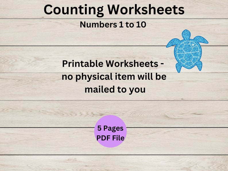 Counting Worksheets - Numbers 1 to 10 - Count the Turtles and Write How ...