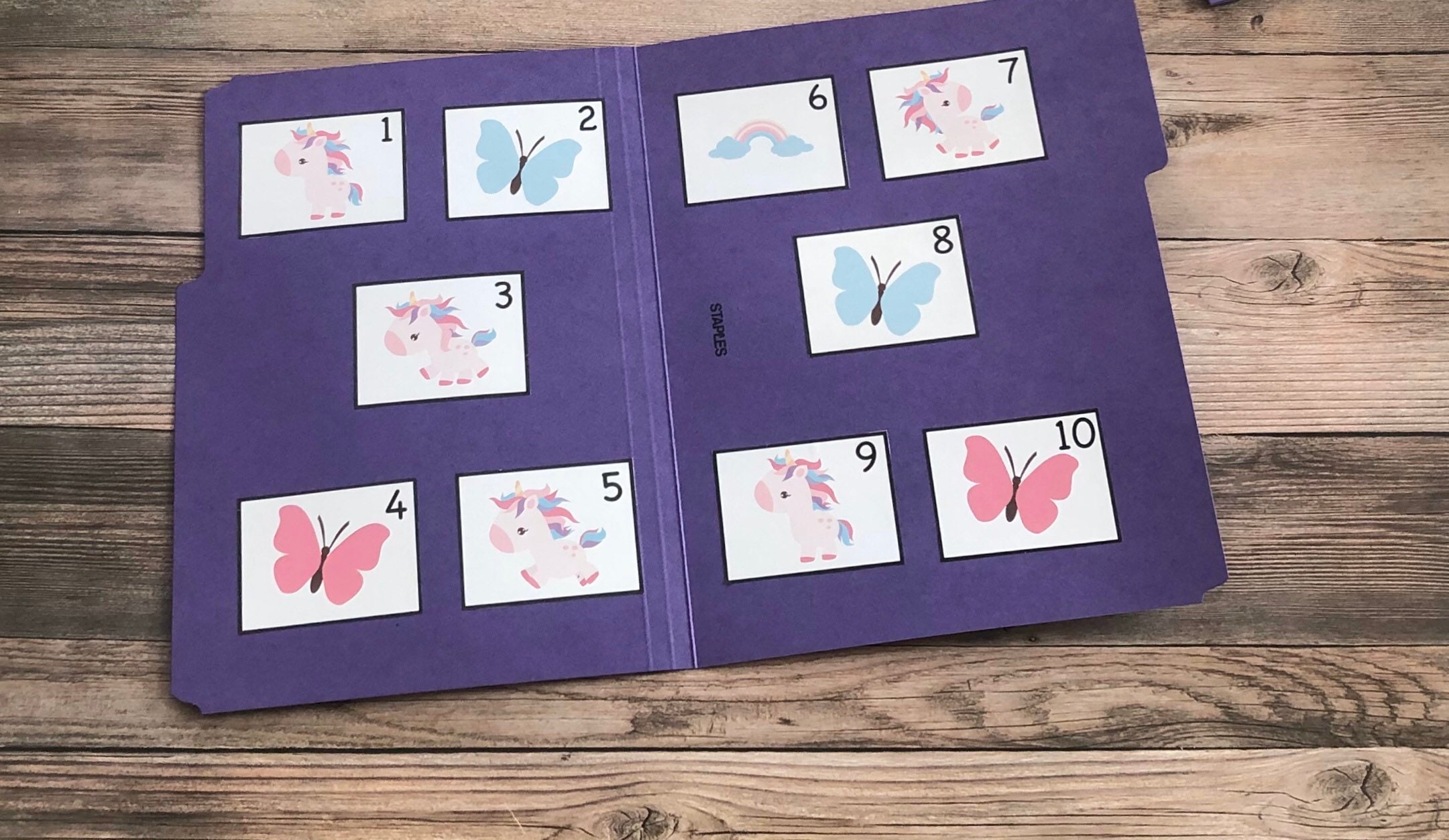Numbers File Folder Games - Match Numbers 1-20 - Unicorns, Set of 2 - Etsy