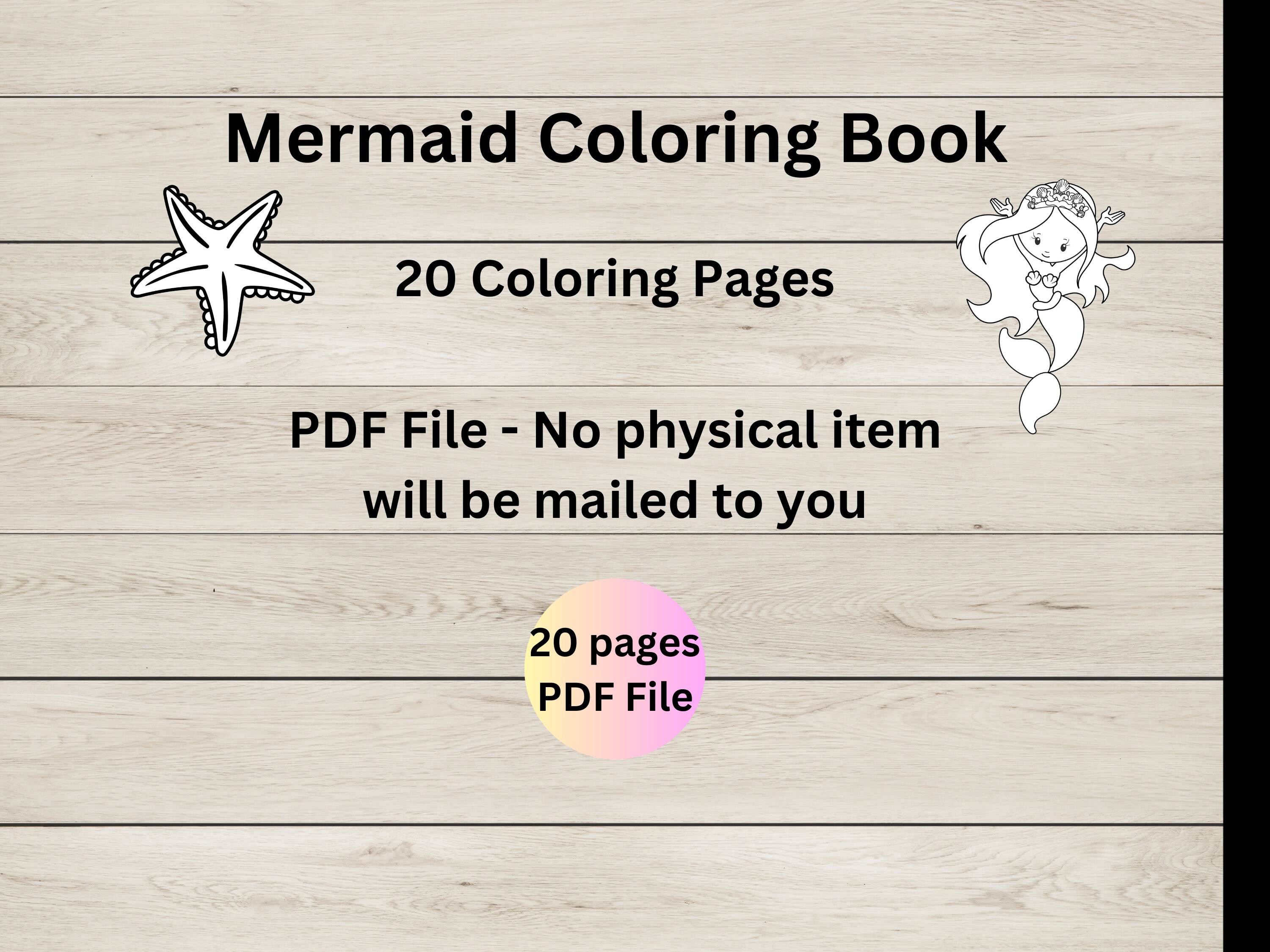 Mermaid Coloring Book Printable Activity Mermaid Coloring Pages PDF ...