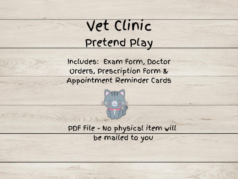 Vet Clinic Pretend Play Printables: Doctor Forms, Appointment Cards ...