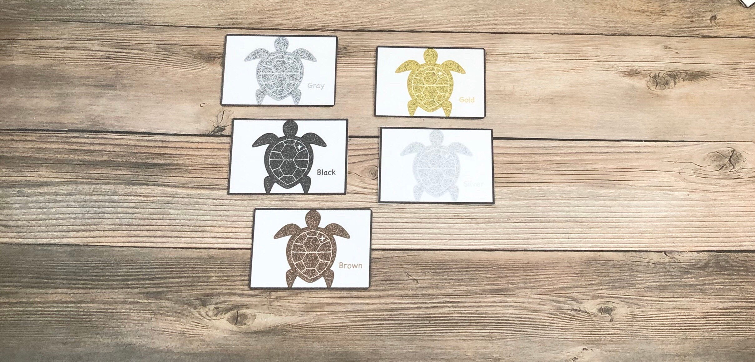 Colors Flash Cards Turtles Laminated 12 Different Colors - Etsy