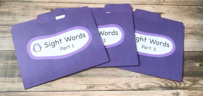 Sight Words File Folder Games - 40 Words From Dolch List - Set of 3 ...