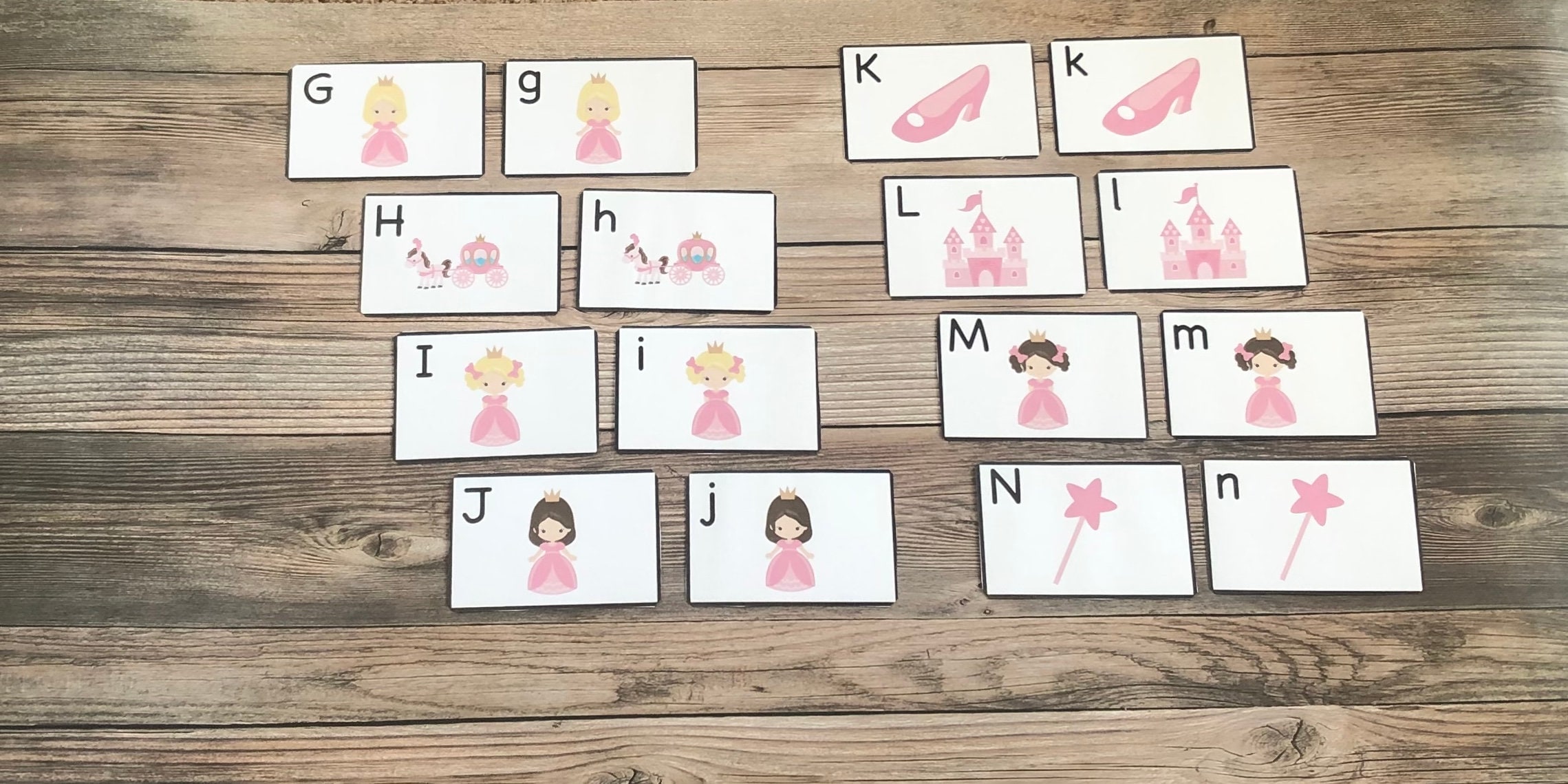 Alphabet Flash Cards -princess Theme - Match Uppercase and Lowercase ...