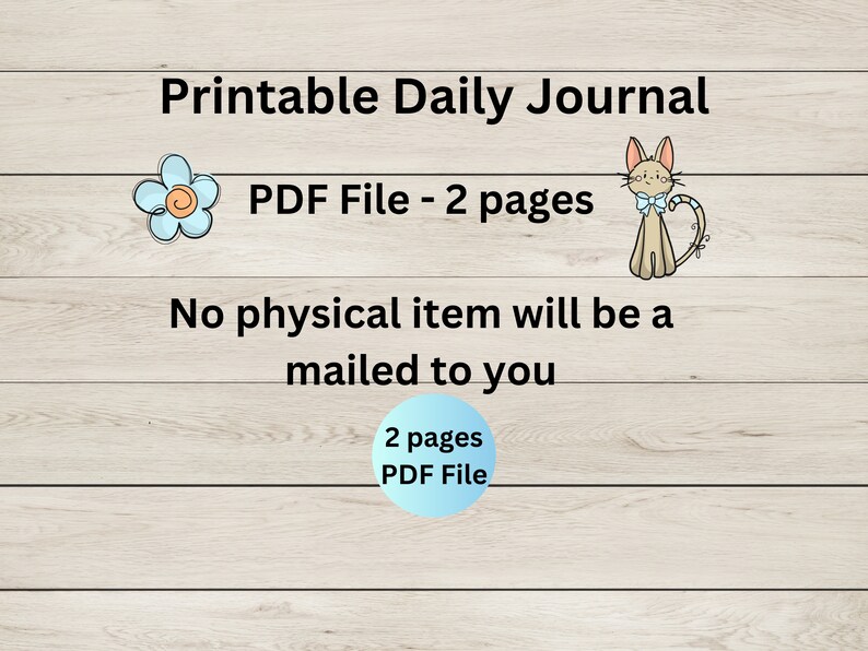 Kids Daily Journal Printable – Cats, My Day Prompts (PDF File) - Etsy