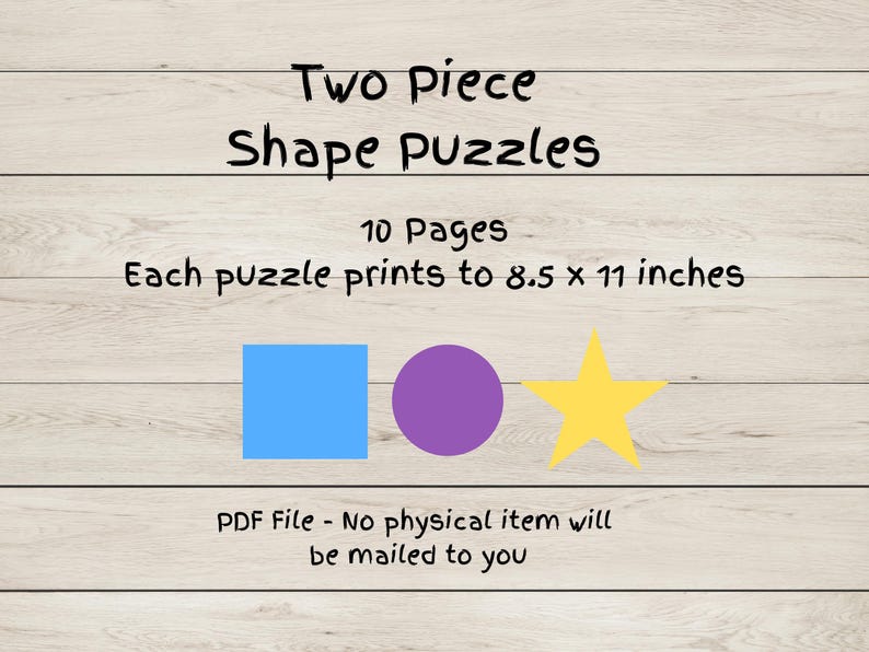 10 Shape Puzzles - Matching Game - Printable Preschool Activity - Etsy