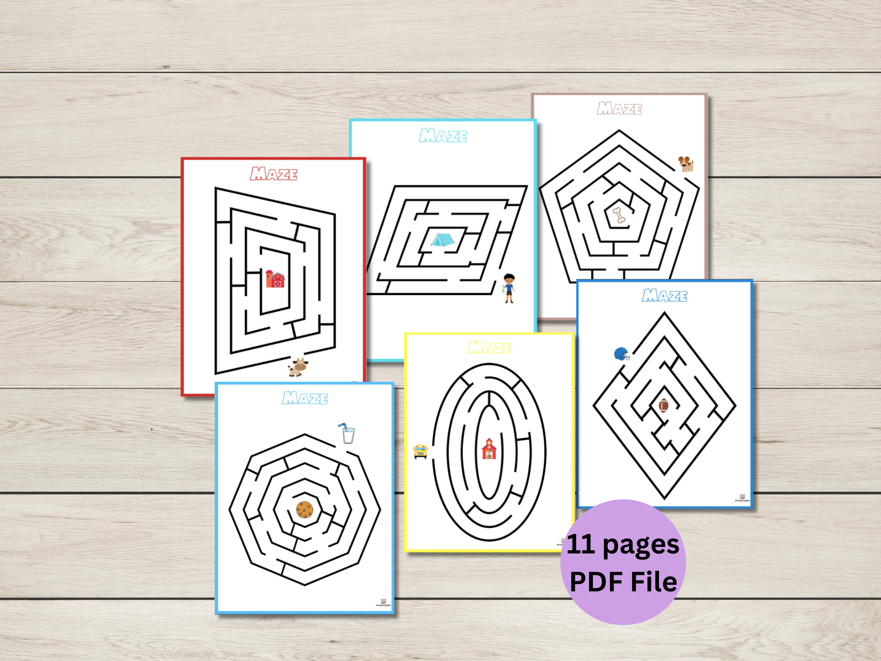 Kids Printable Mazes - Instant Download - 11 Mazes - Etsy