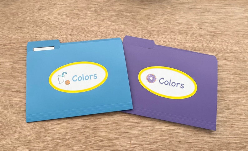 Colors File Folder Games, Matching - Set of 2- Donuts, Milk and Cookies ...