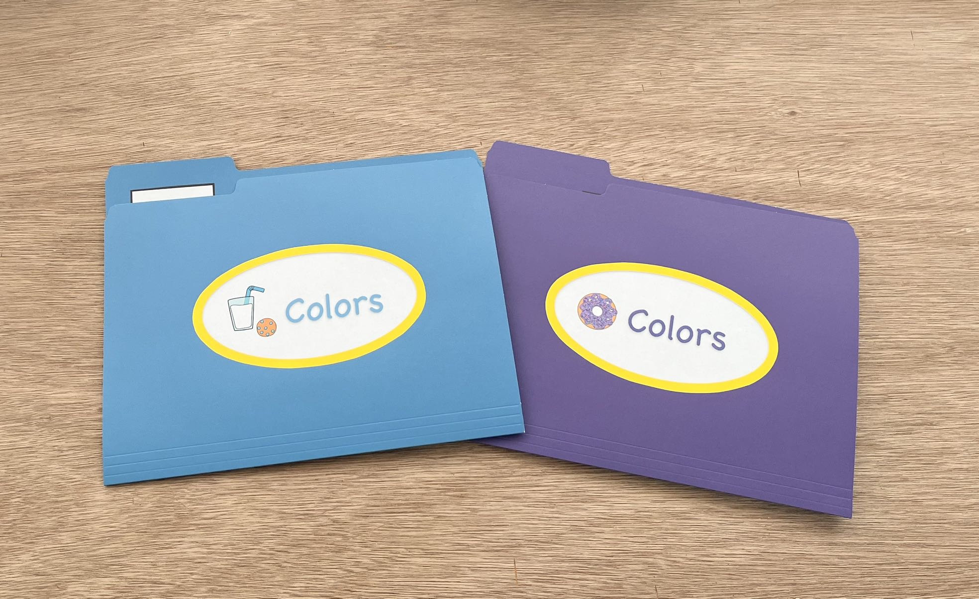 Colors File Folder Games, Matching - Set of 2- Donuts, Milk and Cookies ...