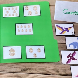 Counting File Folder Game Count to 10 Dinosaurs - Etsy