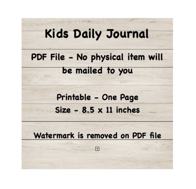 Kids Printable Daily Journal - My Day Journal Prompts - PDF File - Etsy