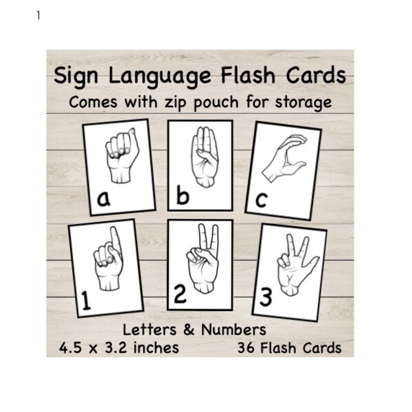 Sign Language Cards - Etsy