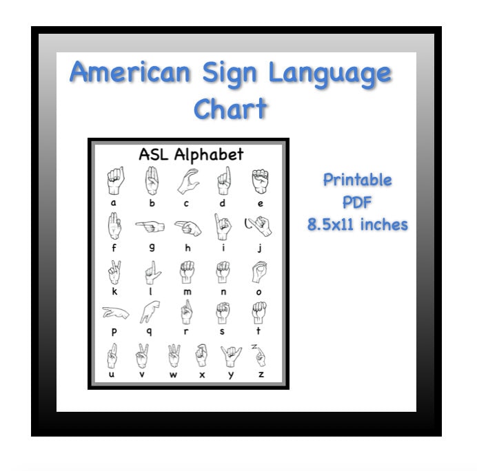 Sign Language Alphabet Chart Pdf