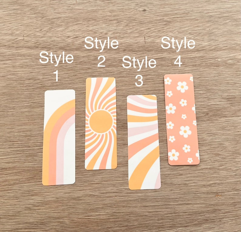 Groovy Retro Bookmarks - Set of 4 - Etsy