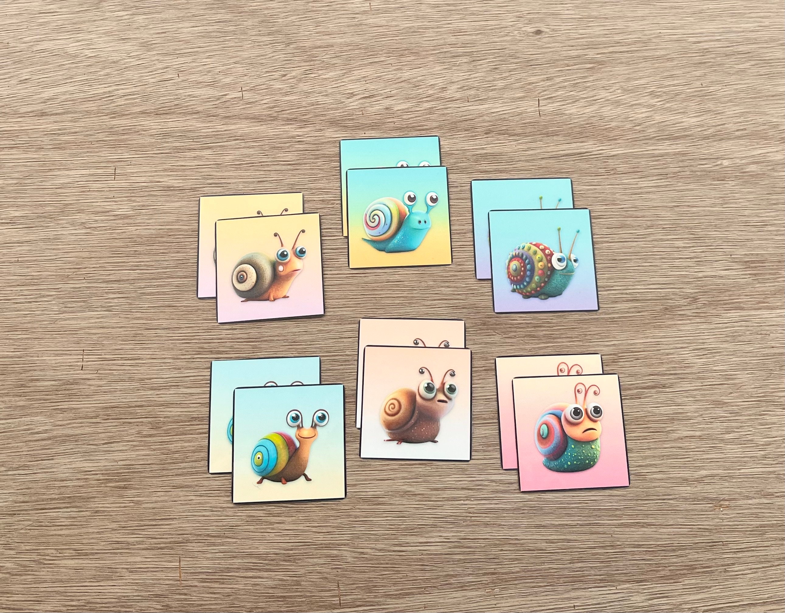 Snail Memory Match Game Laminated, Comes With Zip Pouch - Etsy