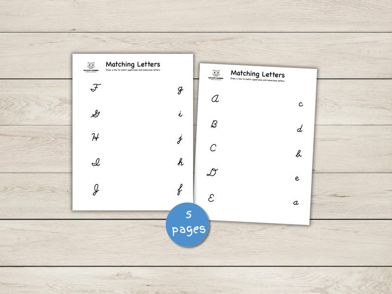 Cursive Letter Worksheets- Match Uppercase and Lowercase Letters ...