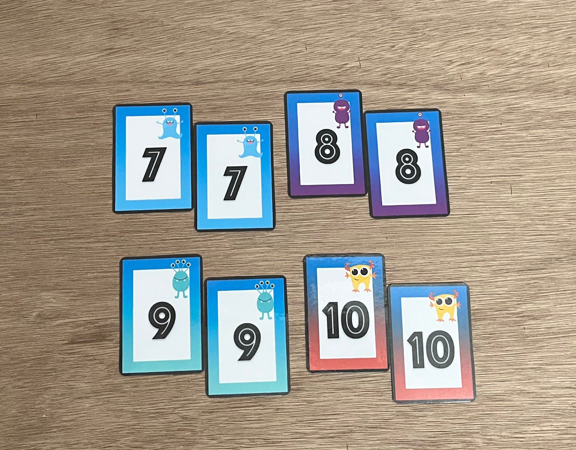 Numbers Flash Cards Memory Match Game Numbers 1-10 - Etsy