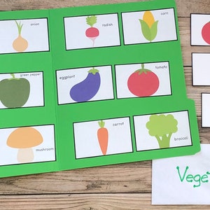 Fruits and Vegetables File Folder Games - Matching - Set of 2 - Etsy