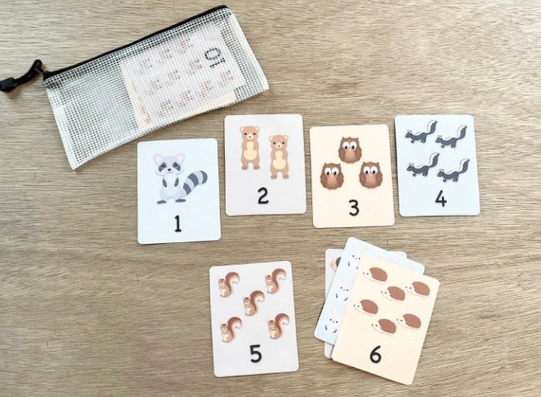 Animal Numbers Flash Cards: Numbers to 10 - Laminated With Zip Pouch - Etsy