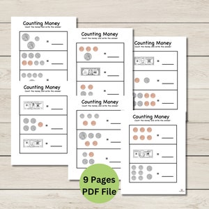 Counting Money Worksheets - Identify and Count Coins and Bills ...