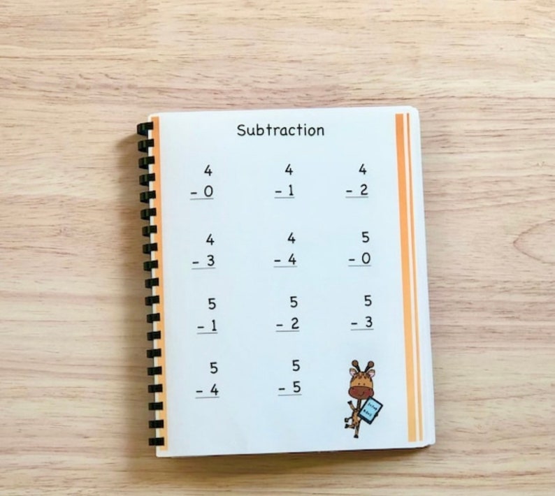 Dry Erase Addition & Subtraction Workbook Numbers 1 to 10 Dry Erase or ...
