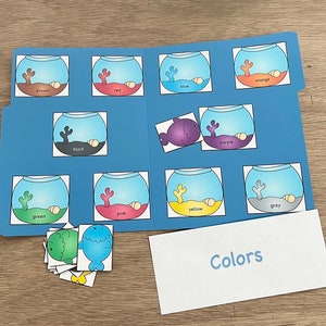 Counting and Colors File Folder Games Fish Theme - Set of 2 - Etsy