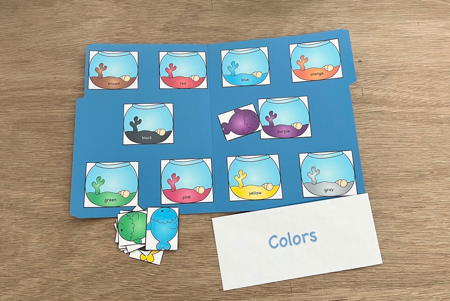 Counting and Colors File Folder Games Fish Theme - Set of 2 - Etsy