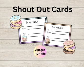 Shout Out Cards - Ombre Colors - Teacher Shout Out Cards ...