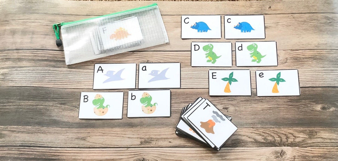 Alphabet Flash Cards - Match Upper and Lower Case Letters, Dinosaurs ...