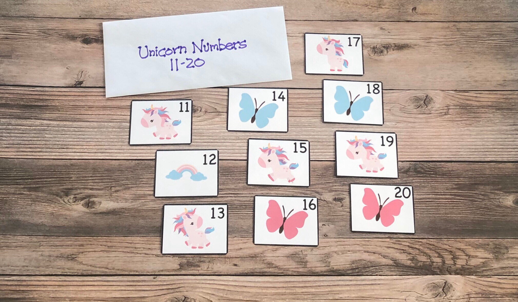 Numbers File Folder Games - Match Numbers 1-20 - Unicorns, Set of 2 - Etsy