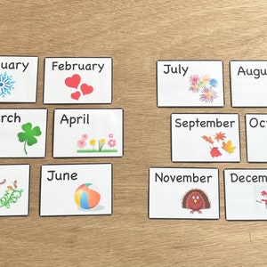 Months and Days of the Week Flash Cards - Laminated - Ready to Use ...