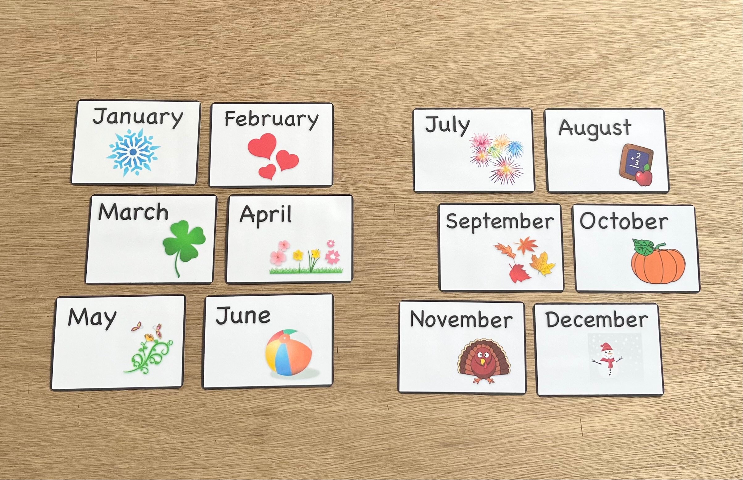 Months and Days of the Week Flash Cards - Laminated - Ready to Use ...