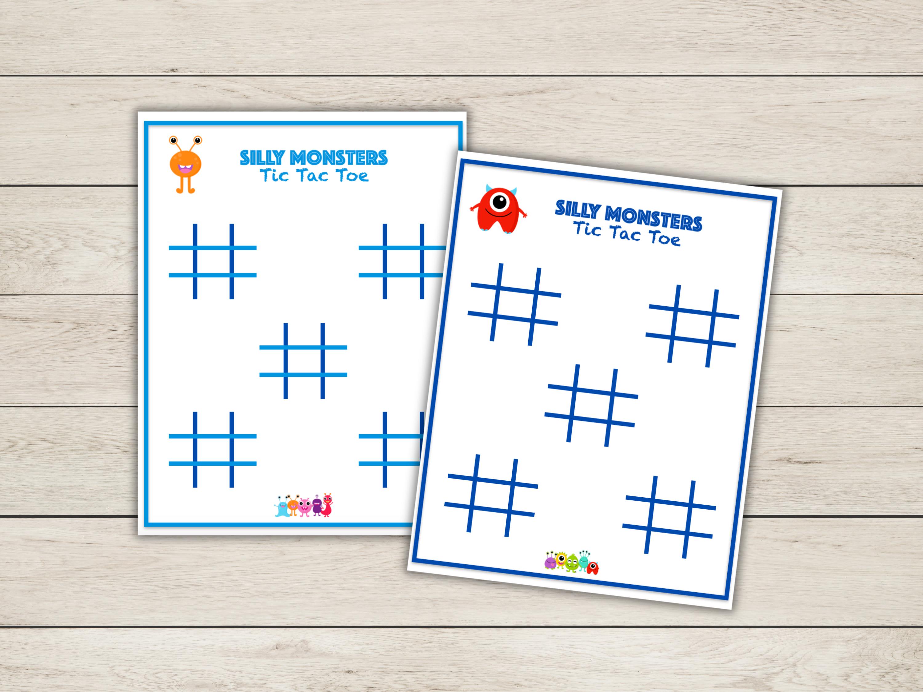 Silly Monsters Printable Games Activities - I Spy - Tic Tac Toe - Mazes ...