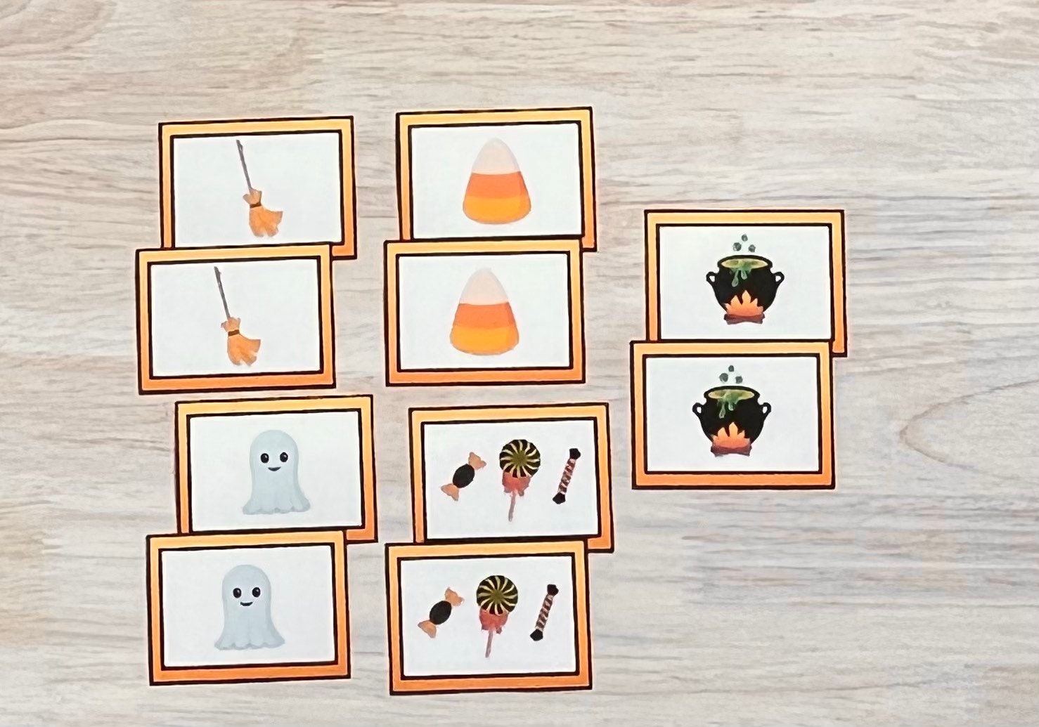 Halloween Memory Match Game - Laminated - Comes With Zip Pouch - Etsy