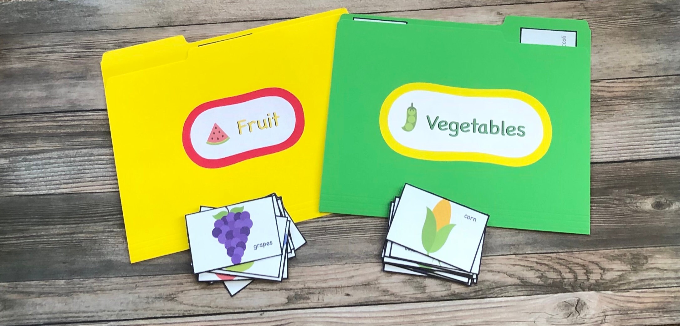 Fruits and Vegetables File Folder Games - Matching - Set of 2 - Etsy
